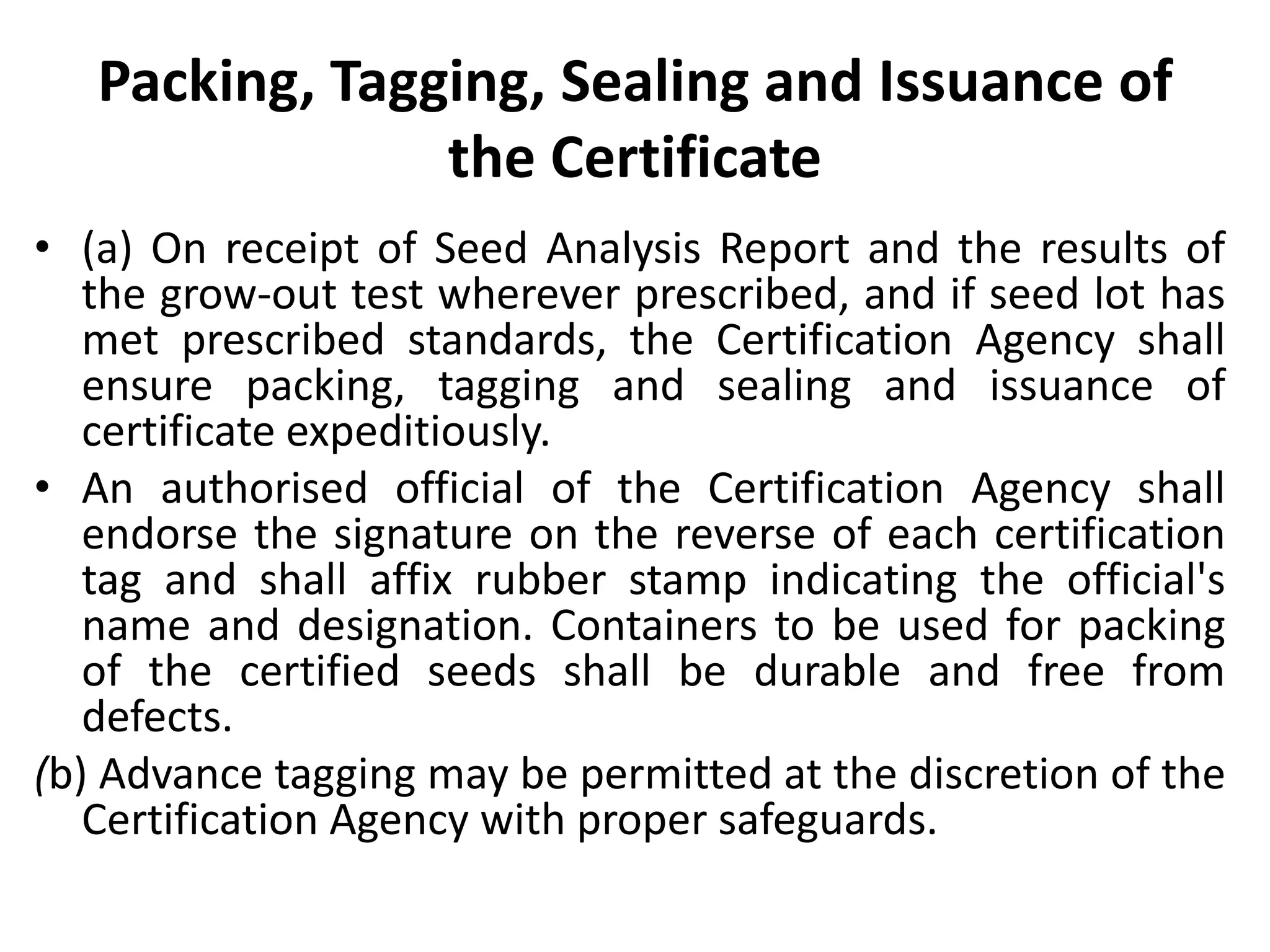 Seed certification procedure | PPTX