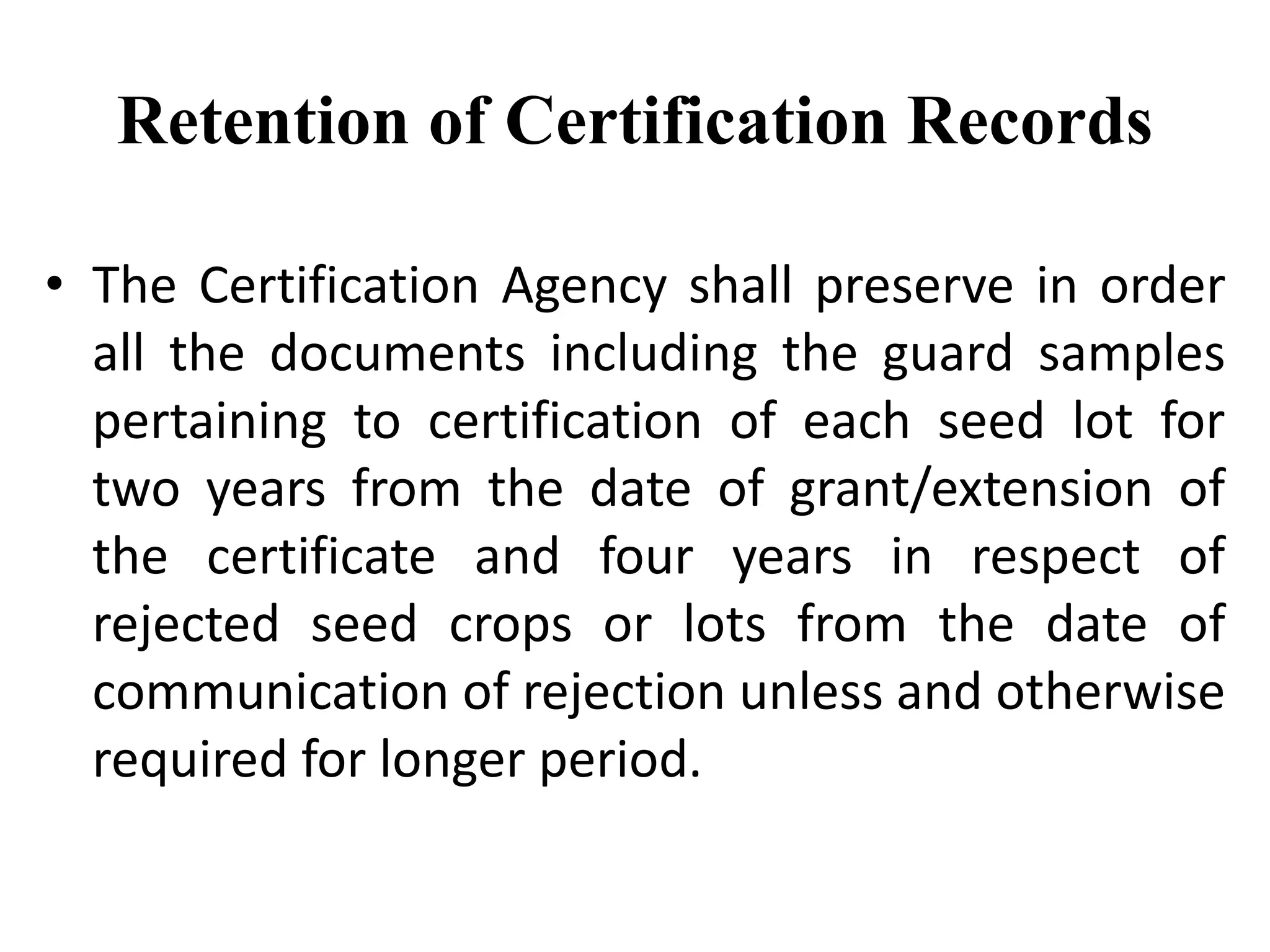Seed certification procedure | PPTX