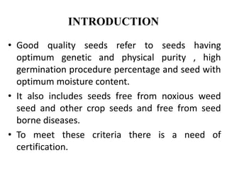 Seed certification procedure | PPTX