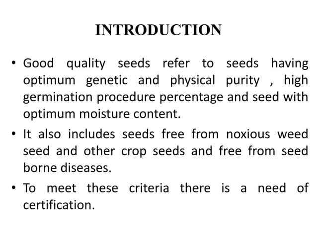 Seed certification procedure | PPTX