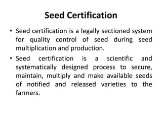 Seed certification procedure | PPTX