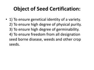 Seed certification procedure | PPTX