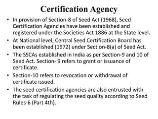 Seed certification procedure | PPTX