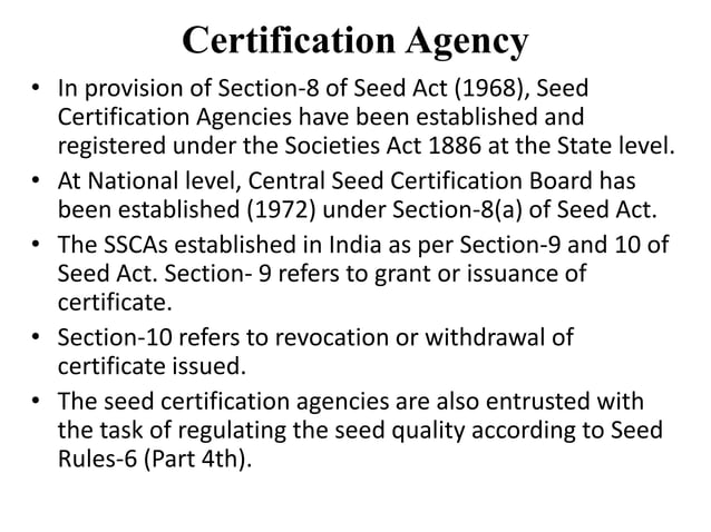 Seed certification procedure | PPTX