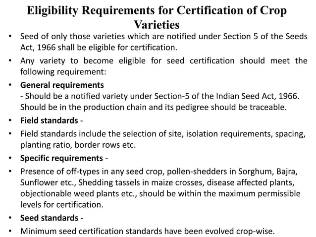 Seed certification procedure | PPTX