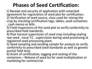 Seed certification procedure | PPT