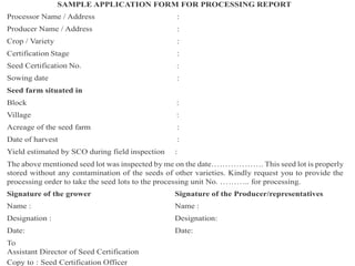 Seed certification, quality, packaging and storage | PPTX