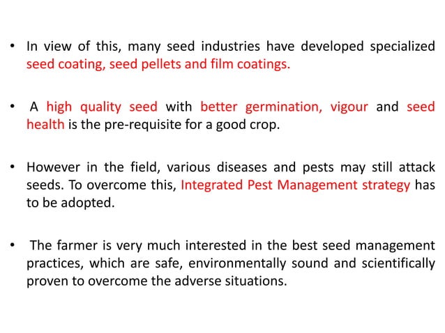 Seed coating a tool for quality seed production | PPTX