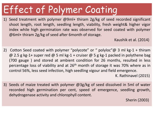 Seed coating a tool for quality seed production | PPTX