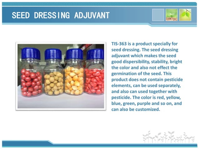 Seed coating, seed dressing film coating, tis lisa | PPTX