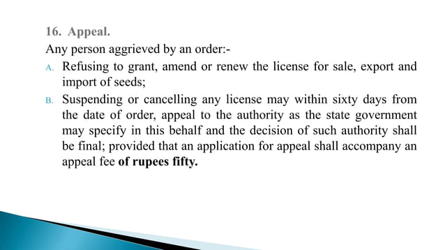 Seed control order 1983 | PPTX | Law