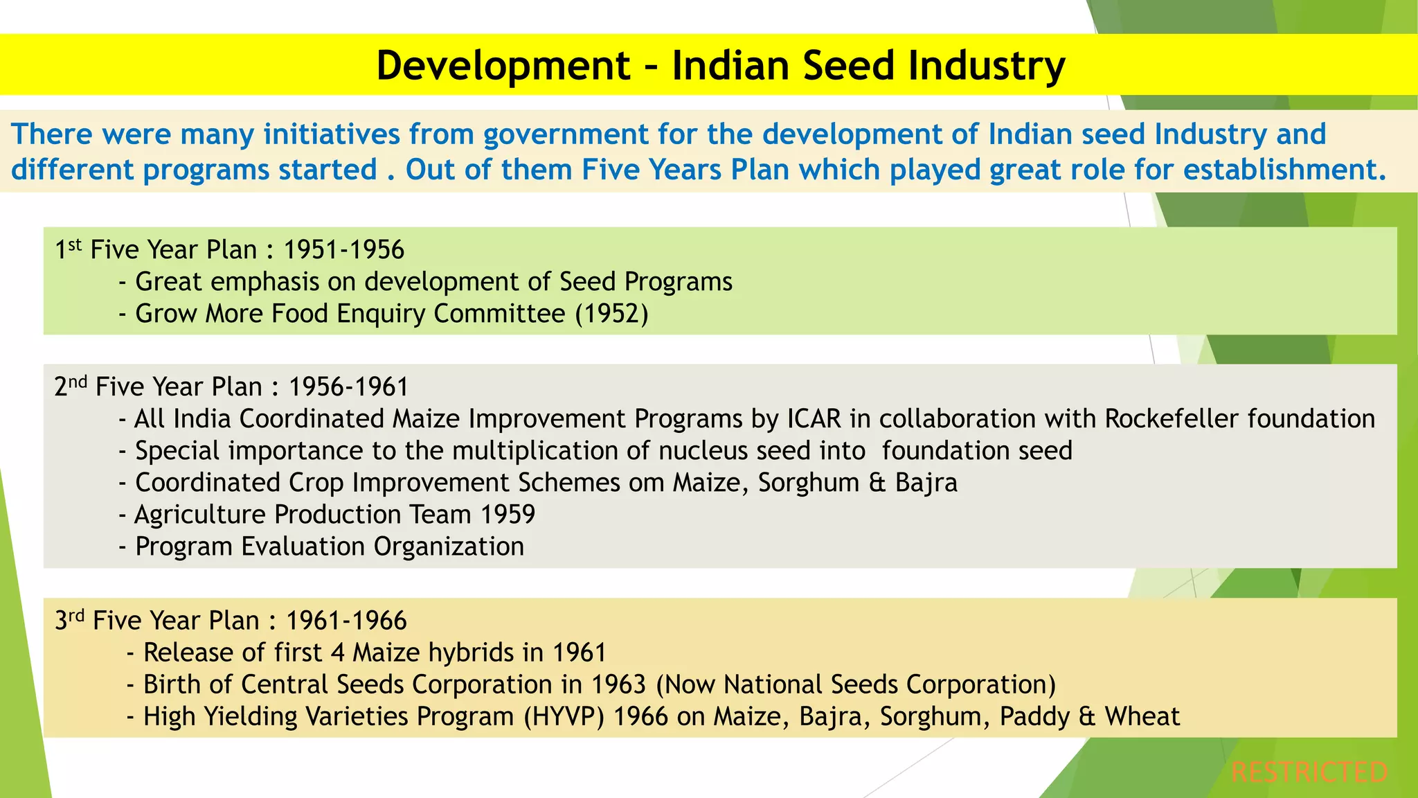 Seed development programs & seed and agricultural organizations | PPT