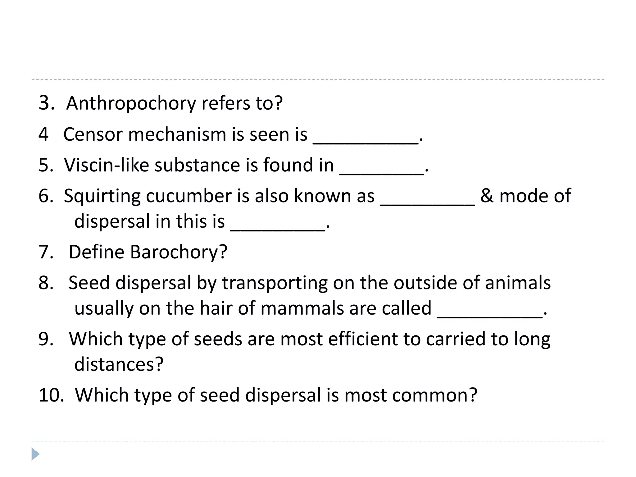 Seed Dispersal (Reproductive Biology of Angiosperms) | PPTX