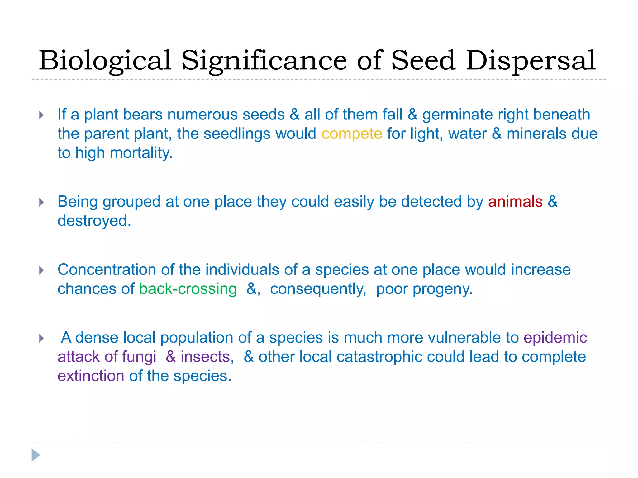 Seed Dispersal (Reproductive Biology of Angiosperms) | PPTX