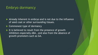 Seed dormancy (Plant Physiology) | PPTX