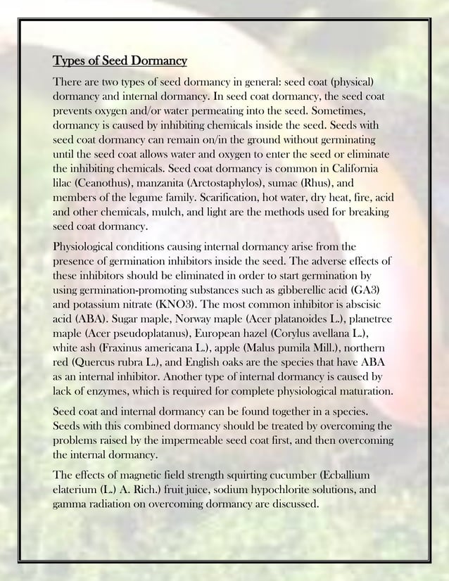 Seed dormancy | PDF