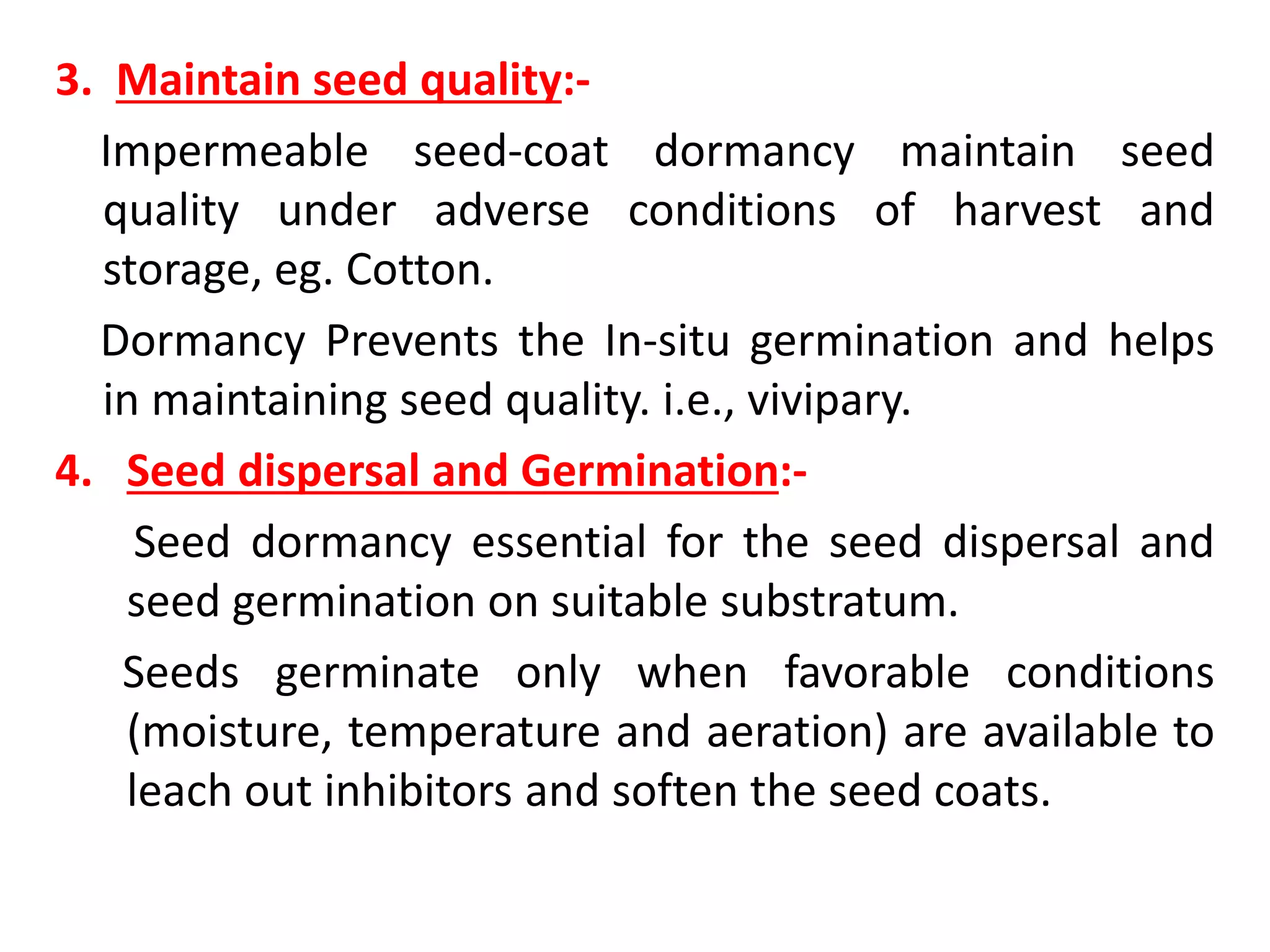 Seed dormancy, Importance and overcoming seed dormancy | PPTX