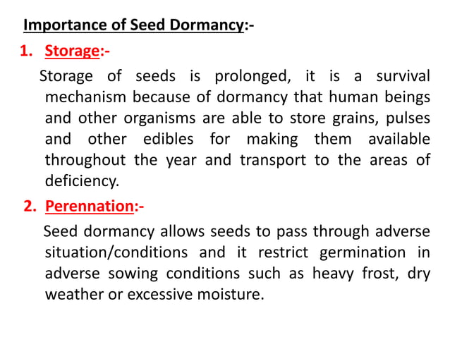 Seed dormancy, Importance and overcoming seed dormancy | PPTX