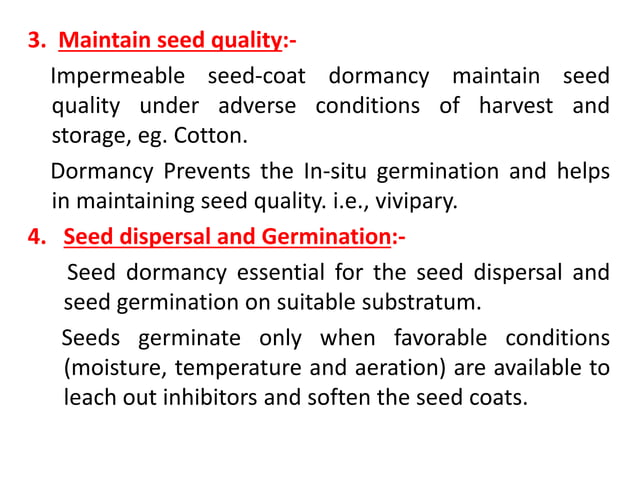 Seed dormancy, Importance and overcoming seed dormancy | PPTX ...