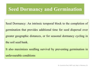 Seed dormancy and germination regulation | PDF
