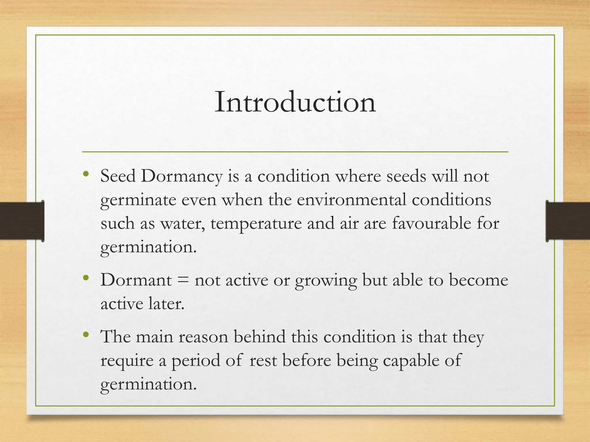 Seed Dormancy and its breaking of seed dormancy and helping in seed ...