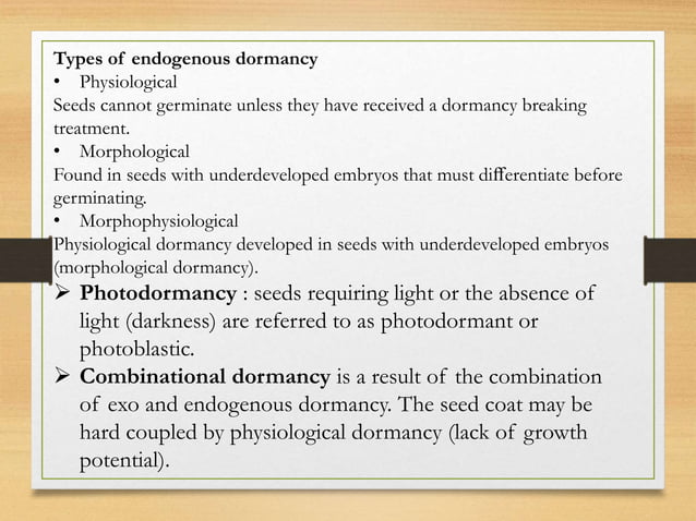 Seed Dormancy and its breaking of seed dormancy and helping in seed ...