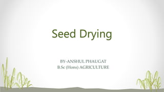 Seed drying and it's methods | PPTX
