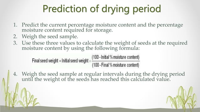 Seed drying and it's methods | PPTX | Gardening | Home & Garden