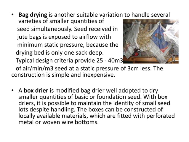 METHODS OF SEED DRYING | PPTX
