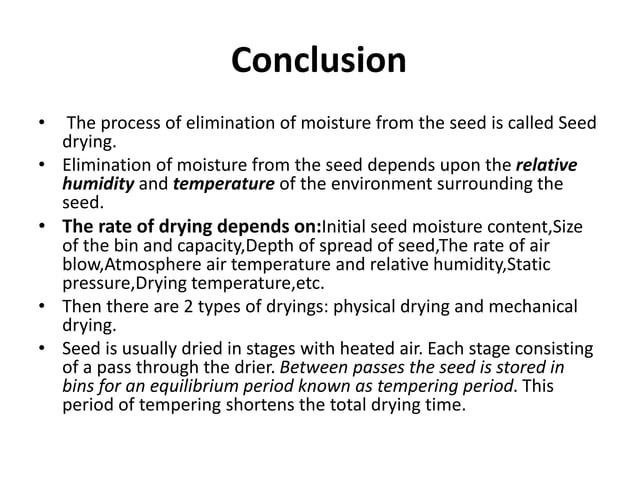 METHODS OF SEED DRYING | PPTX