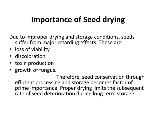 METHODS OF SEED DRYING | PPTX