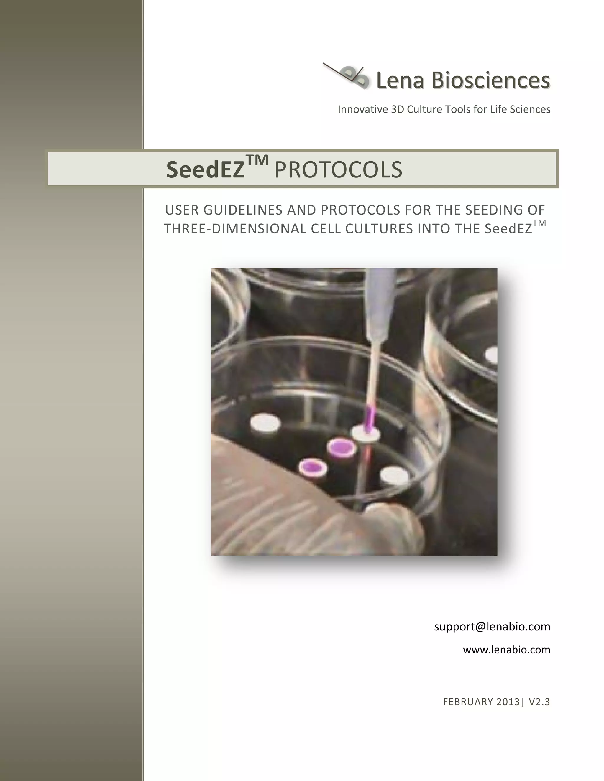 SeedEZ 3D cell culture methods and protocols - cell seeding | PDF ...