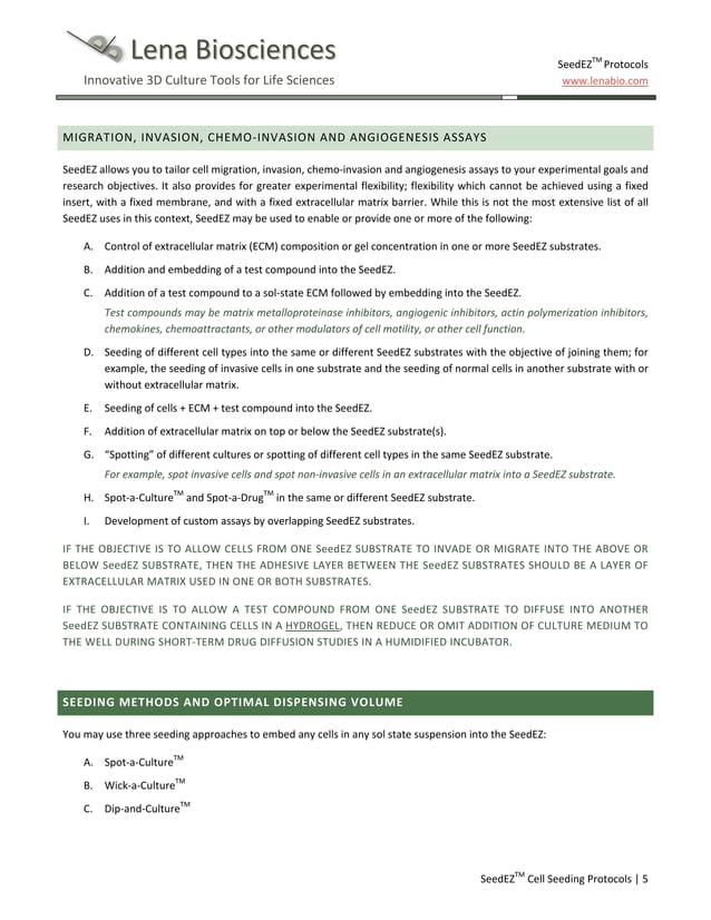SeedEZ 3D cell culture methods and protocols - cell seeding | PDF ...