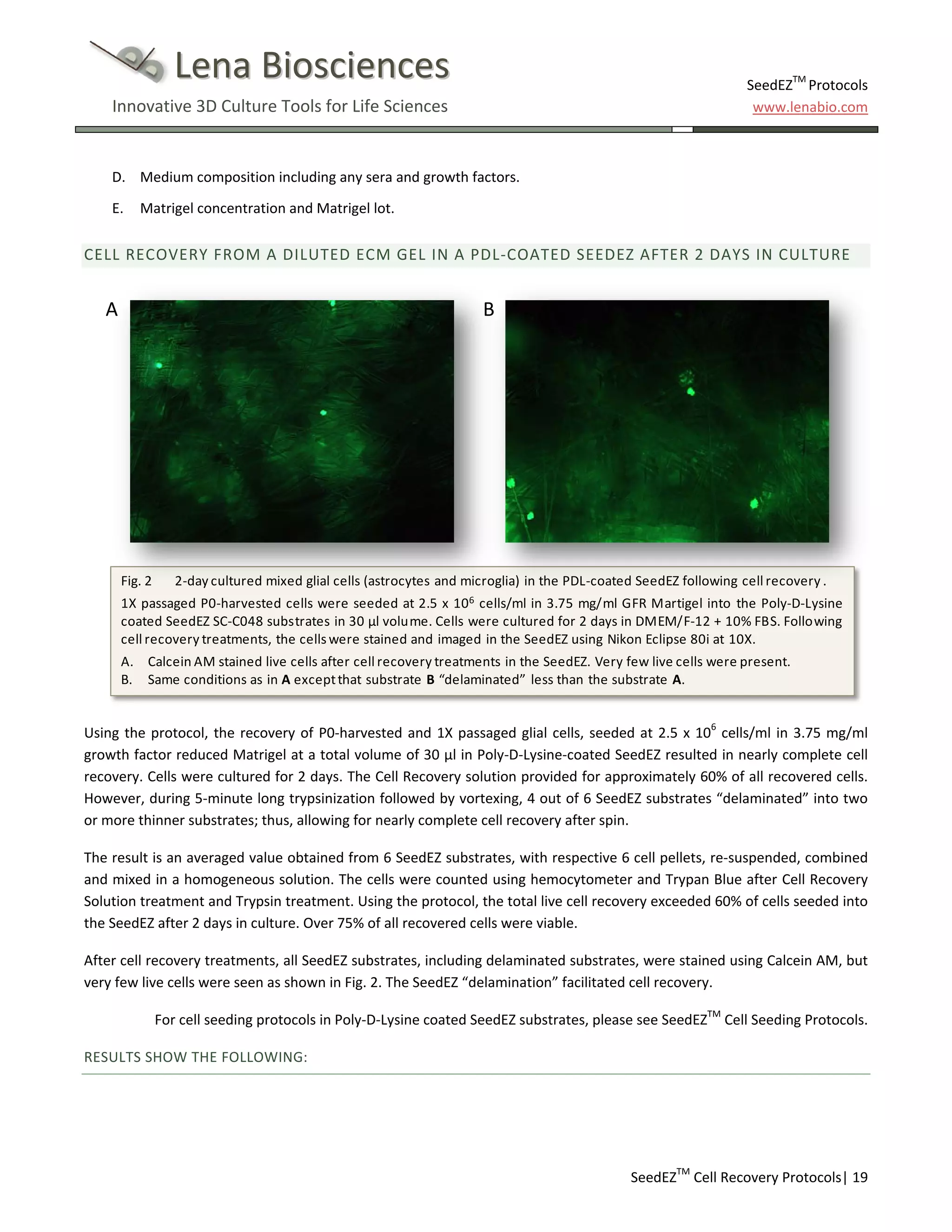 SeedEZ 3D culture methods and protocols - cell isolation techniques ...