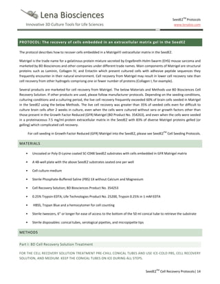 SeedEZ 3D culture methods and protocols - cell isolation techniques | PDF | Chemistry | Science