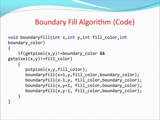 Seed filling algorithm