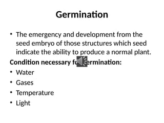 SEED GERMINATION hypocotyl epicotyl germination and it's importance | PPTX