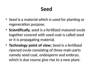 SEED GERMINATION hypocotyl epicotyl germination and it's importance | PPTX
