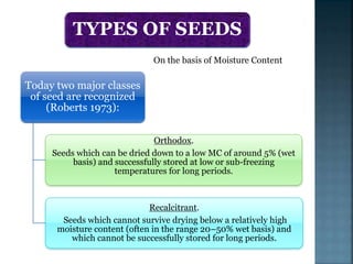 Seed germination and crop establishment in relation to moisture content ...