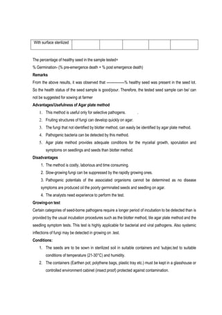 Seed health testing | PDF