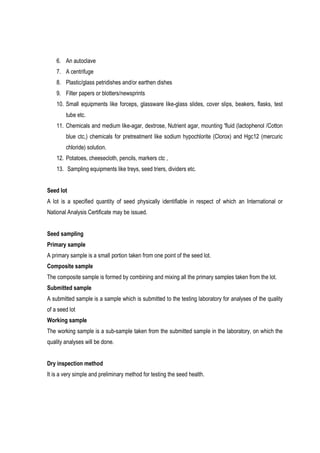 Seed health testing | PDF