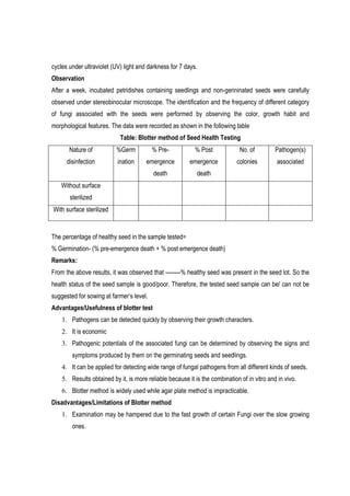 Seed health testing | PDF