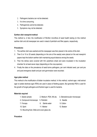 Seed health testing | PDF