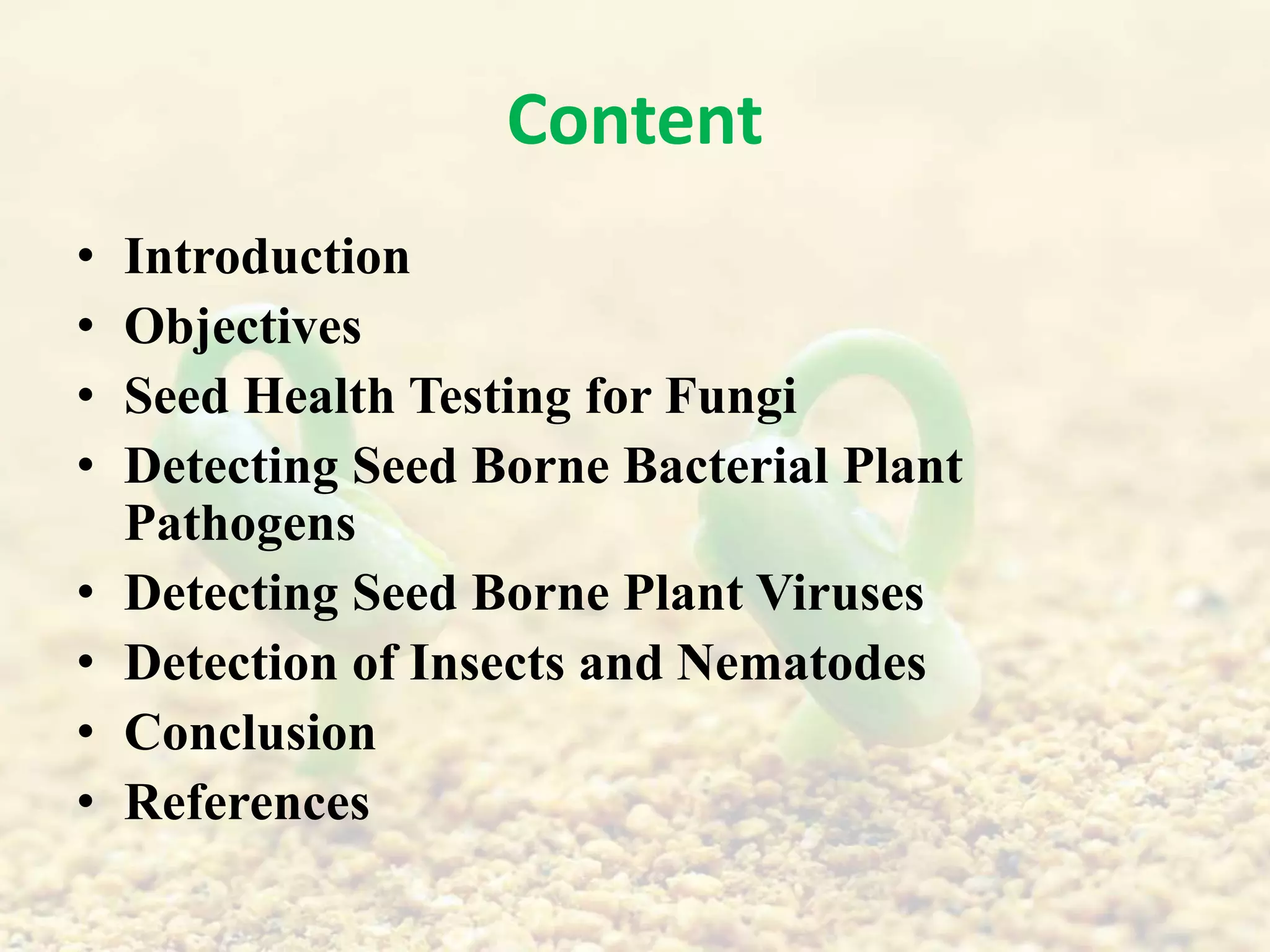Seed health testing | PPTX