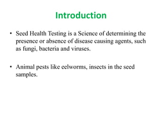 Seed health testing | PPTX