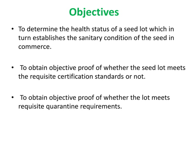 Seed health testing | PPTX | Gardening | Home & Garden