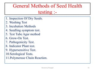 Seed health testing | PDF