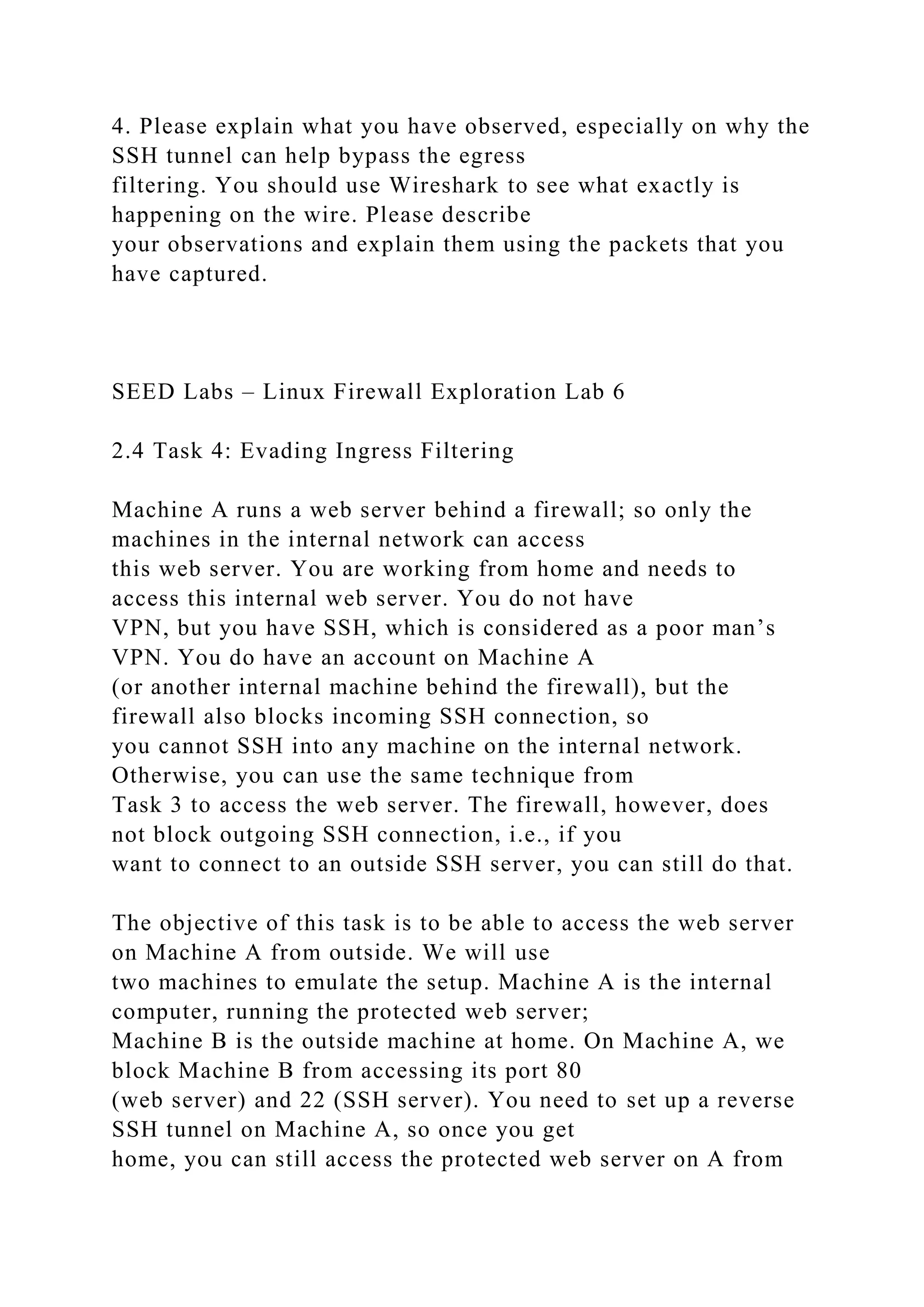 Seed Labs Linux Firewall Exploration Lab 1linux Firewall Docx