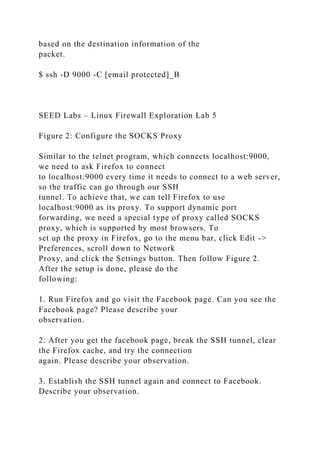 Seed Labs Linux Firewall Exploration Lab 1linux Firewall Docx