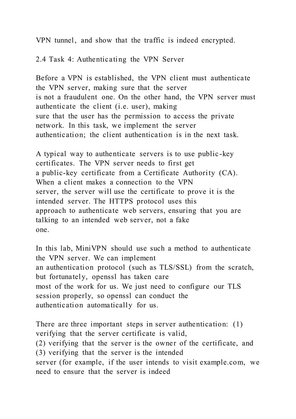 SEED Labs – VPN Lab 1Virtual Private Network (VPN) Lab | DOCX